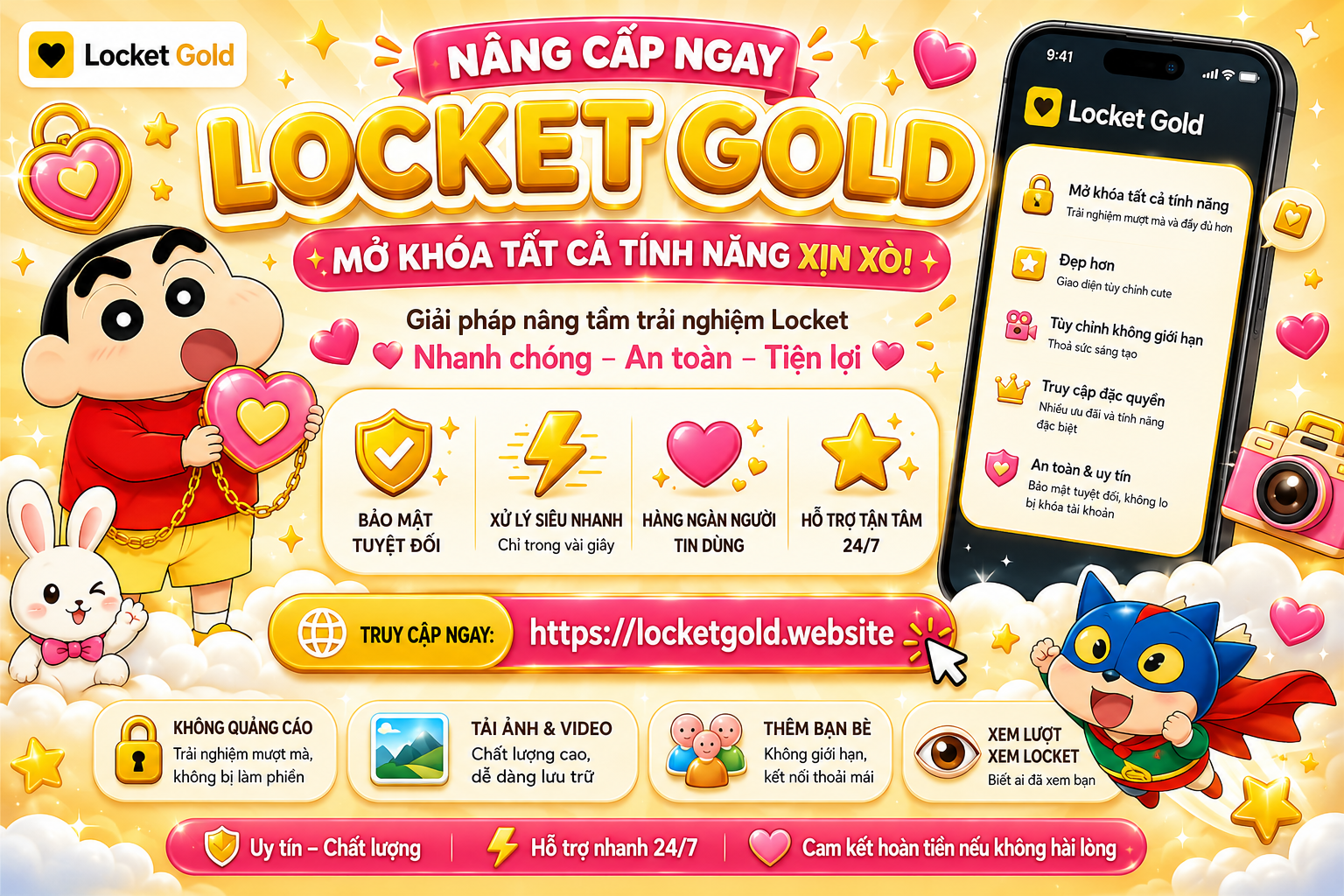 Locket Gold | Nâng Cấp Locket Premium Giá Rẻ - Tự Động 5s